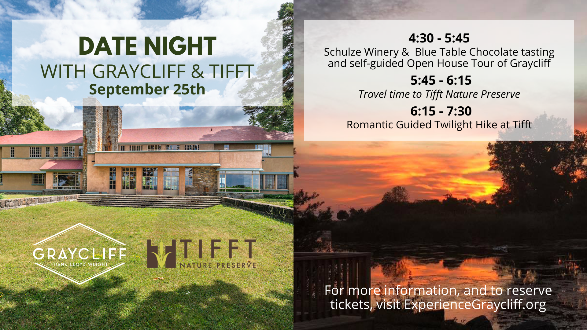SOLD OUT! Date Night with Graycliff and Tifft - Tifft Nature Preserve